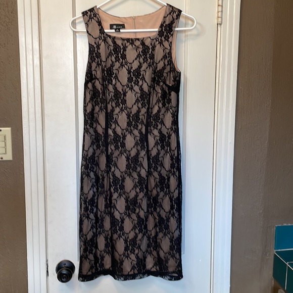 AB Studio | Dresses | Ab Studio Cocktail Dress Nude Wblack Flowered ...